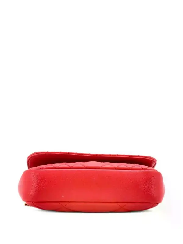 Versace Medusa Icon Chain Flap Quilted Leather Mini Crossbody Bag - Red