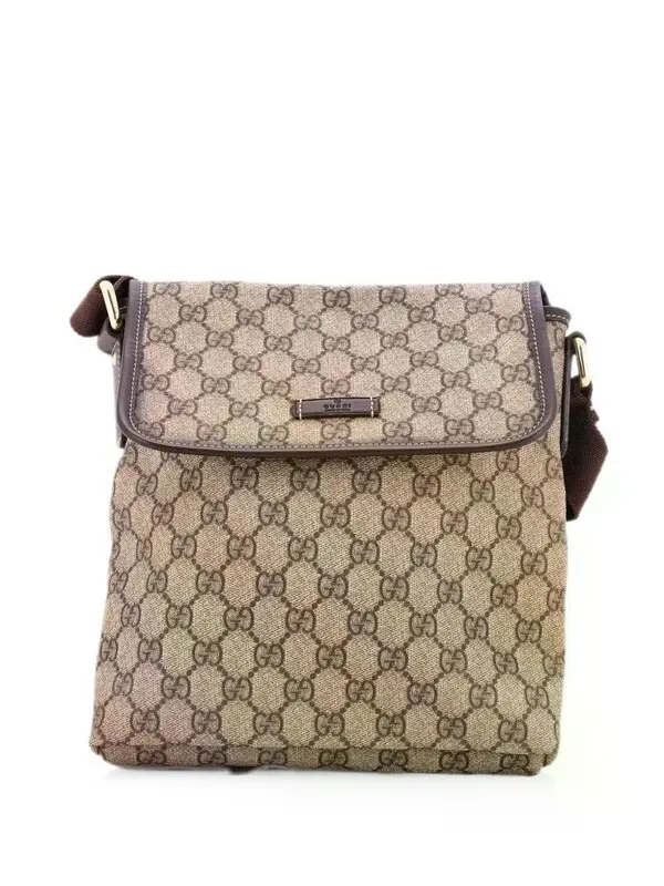 Gucci Flap Messenger Gg Coated Canvas Small Crossbody Bag - Brown