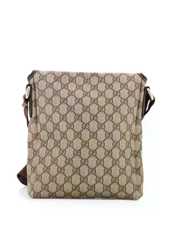 Gucci Gg Coated Canvas Flap Messenger Bag