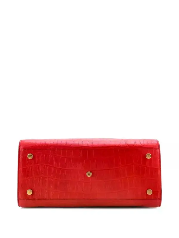 Saint Laurent Sac De Jour Satchel Crocodile Embossed Leather Small