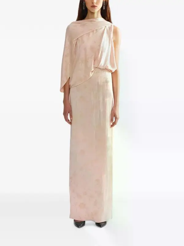 Erdem Draped Jacquard Maxi Gown - Pink