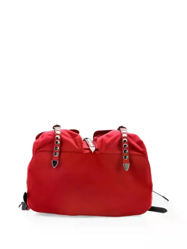 Prada New Vela Tessuto With Studded Leather Backpack