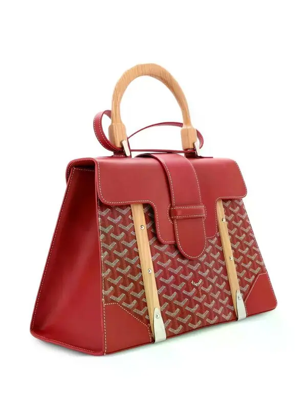 Goyard Saigon Top Handle Bag Coated Canvas With Leather Mm Satchel