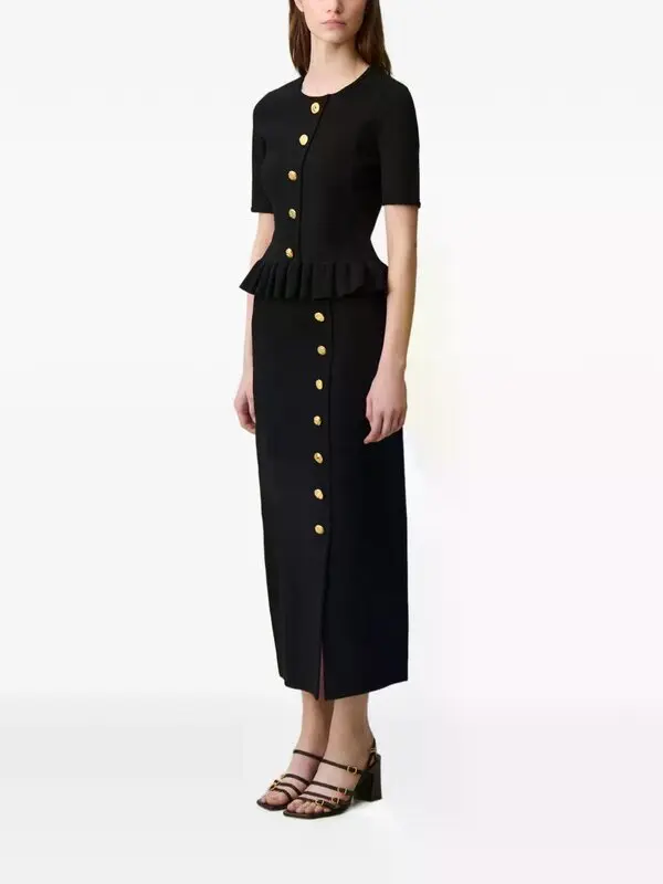 Claudie Pierlot Ruffled-hem Button-front Top