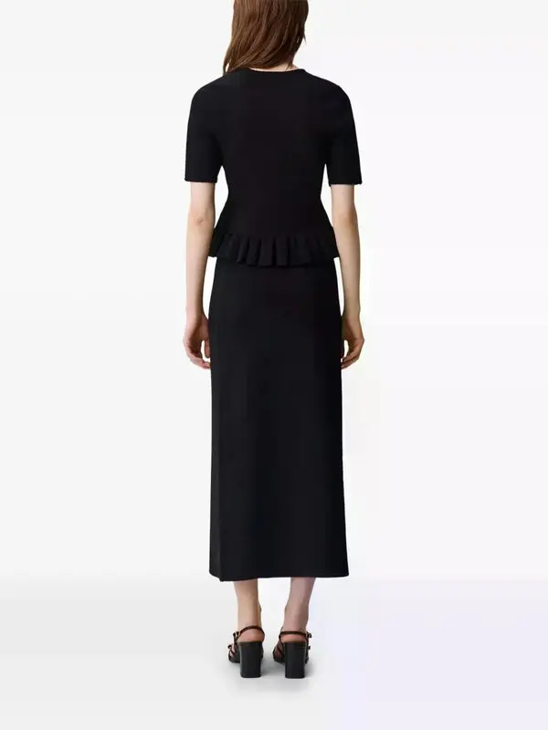 Claudie Pierlot Ruffled-hem Button-front Top