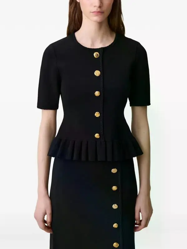 Claudie Pierlot Ruffled-hem Button-front Top