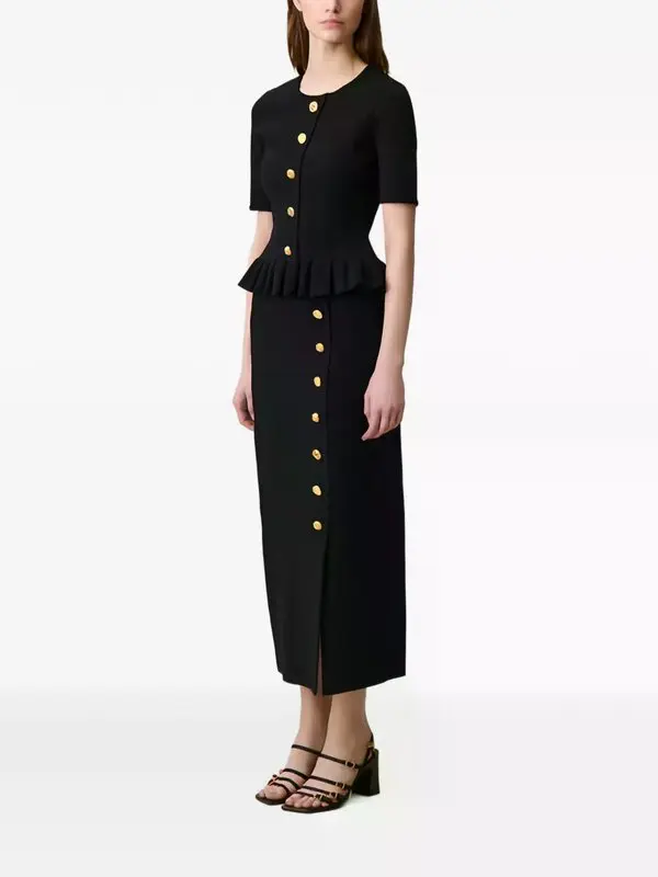 Claudie Pierlot Ruffled-hem Button-front Top