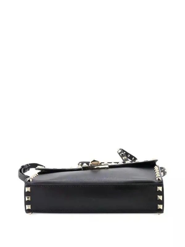 Valentino Garavani Rockstud Flip Lock Flap Bag Leather Medium Crossbody Bag