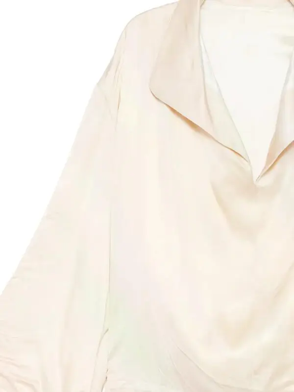 AYA MUSE Satin-finish V-neck Top