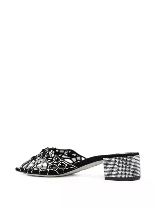 Rene Caovilla Eden Crystal-embellished Mules