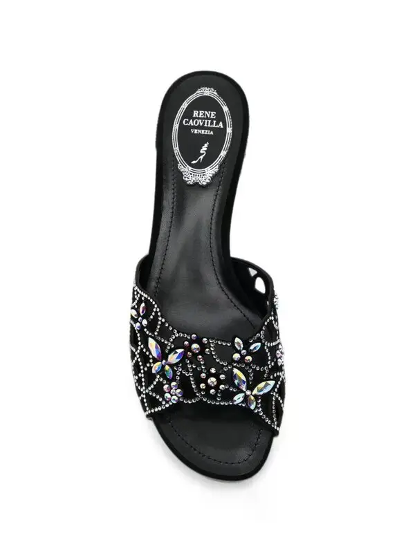 Rene Caovilla Eden Crystal-embellished Mules