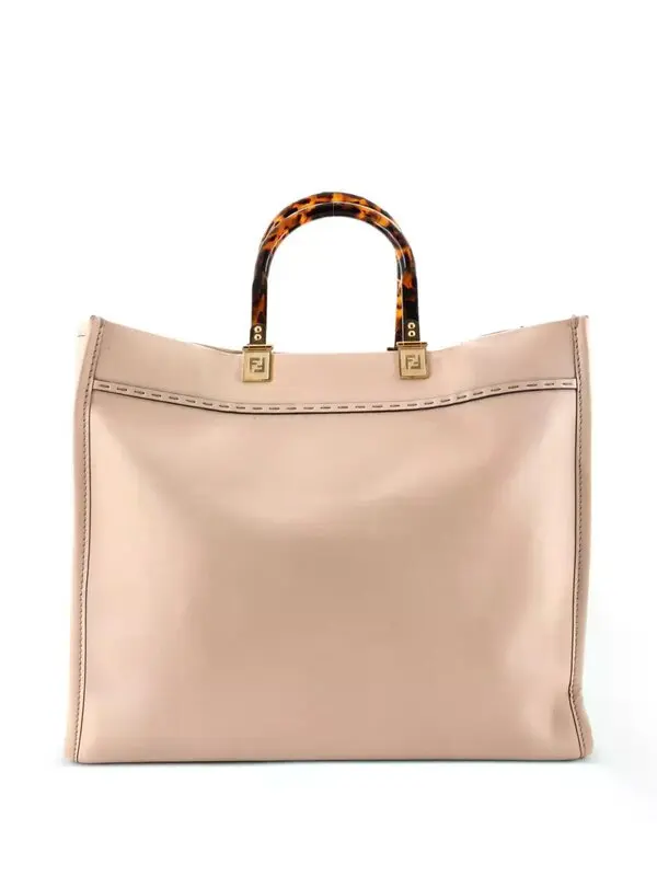 Fendi Sunshine Shopper Leather Medium Tote Bag - Neutrals