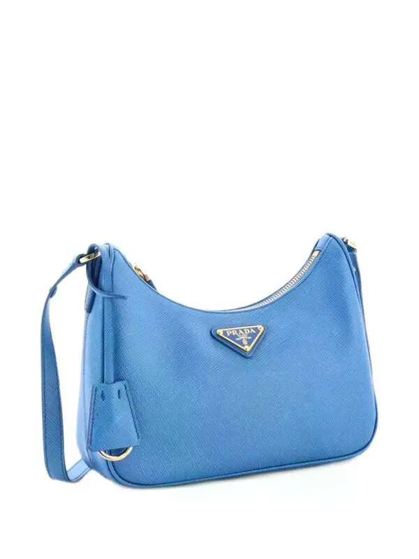 Prada Re-edition Hobo Saffiano Leather Mini Shoulder Bag - Blue