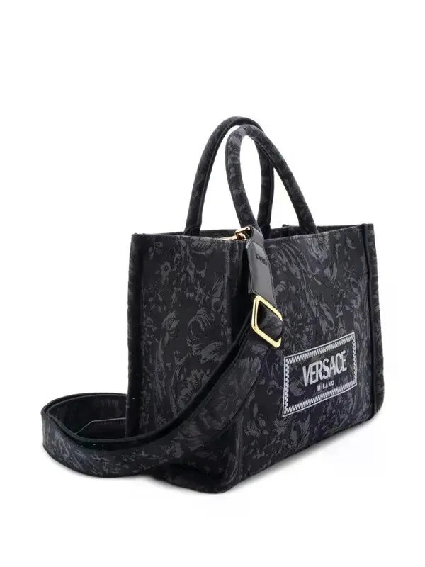 Versace Athena Convertible Barocco Jacquard Small Tote Bag