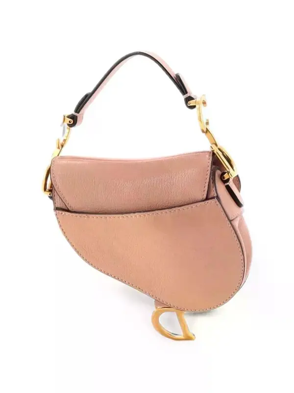Dior Saddle Handbag With Strap Leather Micro Shoulder Bag - Neutrals