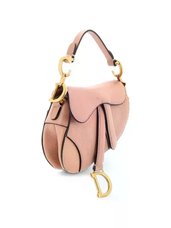 Dior Saddle Handbag With Strap Leather Micro Shoulder Bag - Neutrals