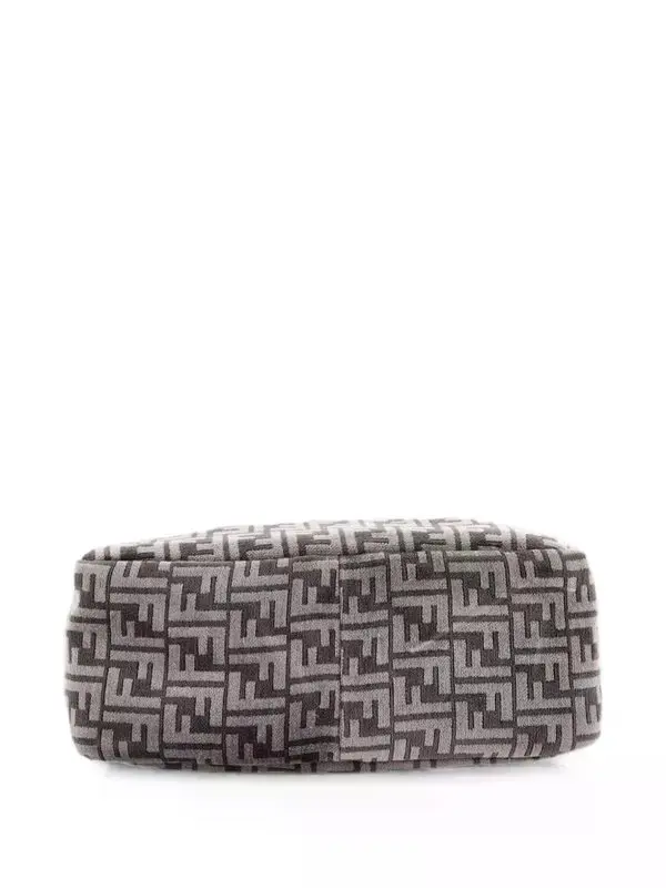 Fendi O'lock Zip Shoulder Bag Zucca Chenille Hobo Bag - Grey