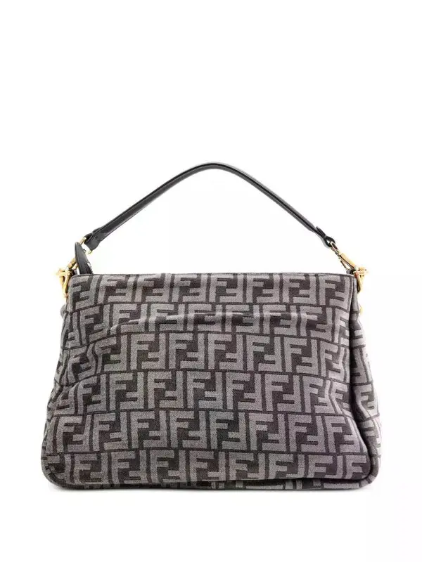 Fendi O'lock Zip Shoulder Bag Zucca Chenille Hobo Bag