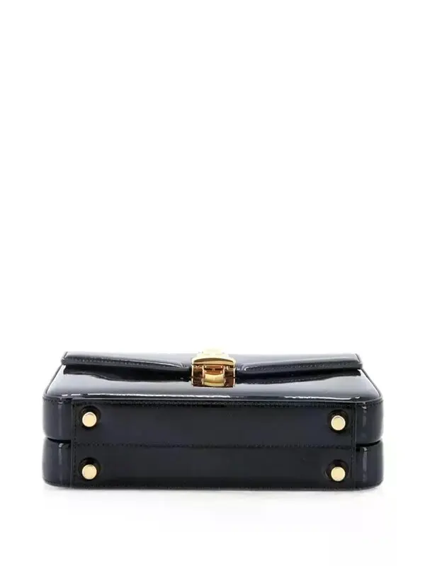 Gucci Sylvie 1969 Top Handle Bag Patent Mini Satchel - Black