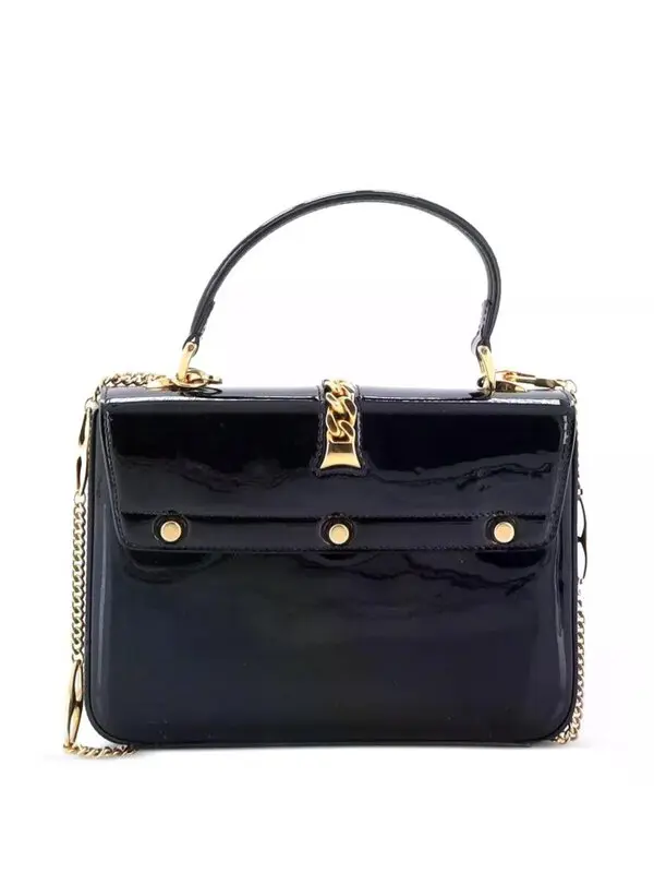 Gucci Sylvie 1969 Top Handle Bag Patent Mini Satchel