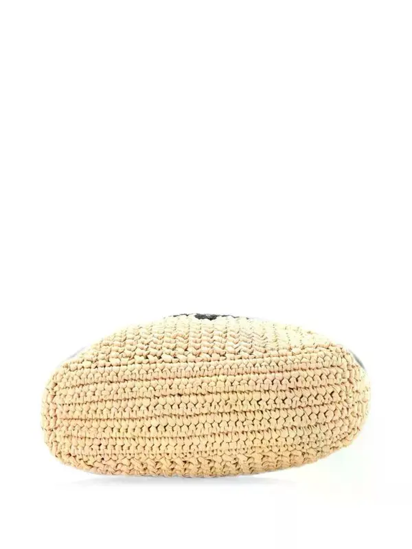 Prada Logo Raffia Small Tote Bag