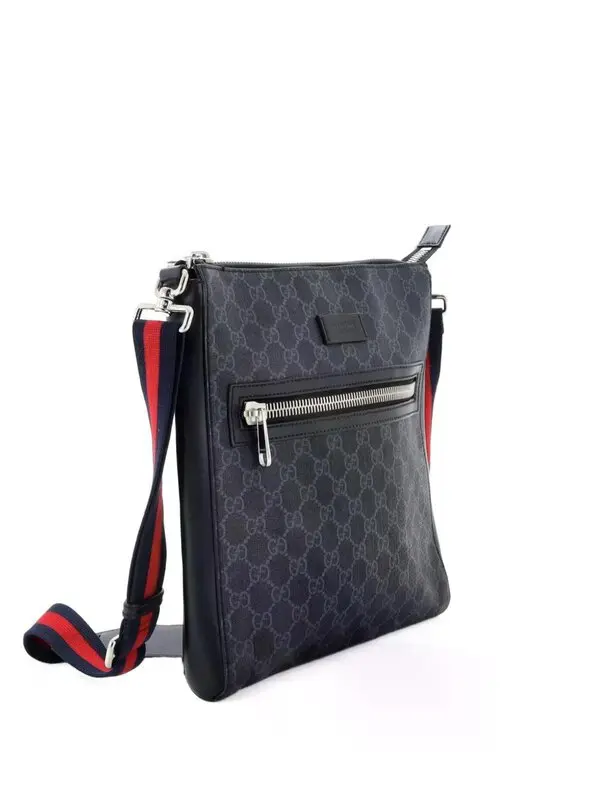 Gucci Gg Coated Canvas Messenger Bag With Web Strap