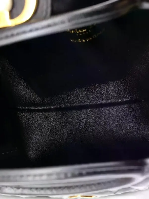 Dior Jolie Top Handle Bag Cannage Quilt Lambskin Mini Satchel - Black