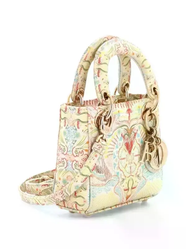 Dior Lady Bag Embroidered Calfskin Mini Satchel - Multicolour