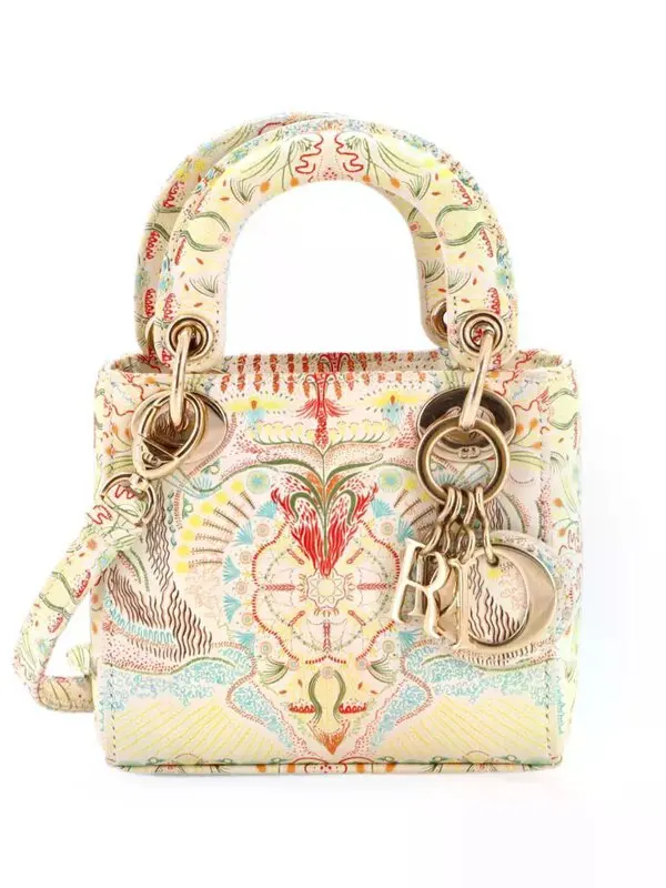 Dior Lady Embroidered Calfskin Mini Satchel