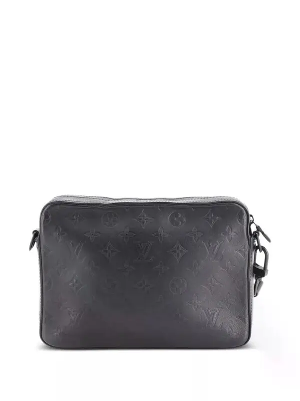 LOUIS VUITTON Duo Messenger Bag Monogram Shadow Leather - Black