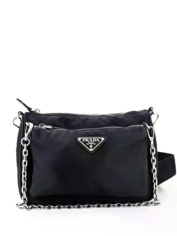 Prada Tessuto Double Pouch Convertible Crossbody Bag