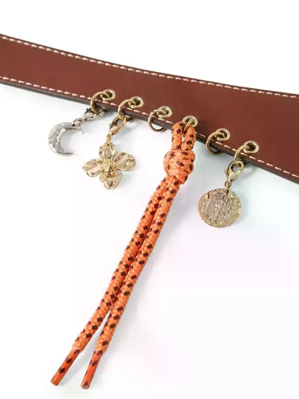 Claudie Pierlot Charm Embellished Topstitched Belt