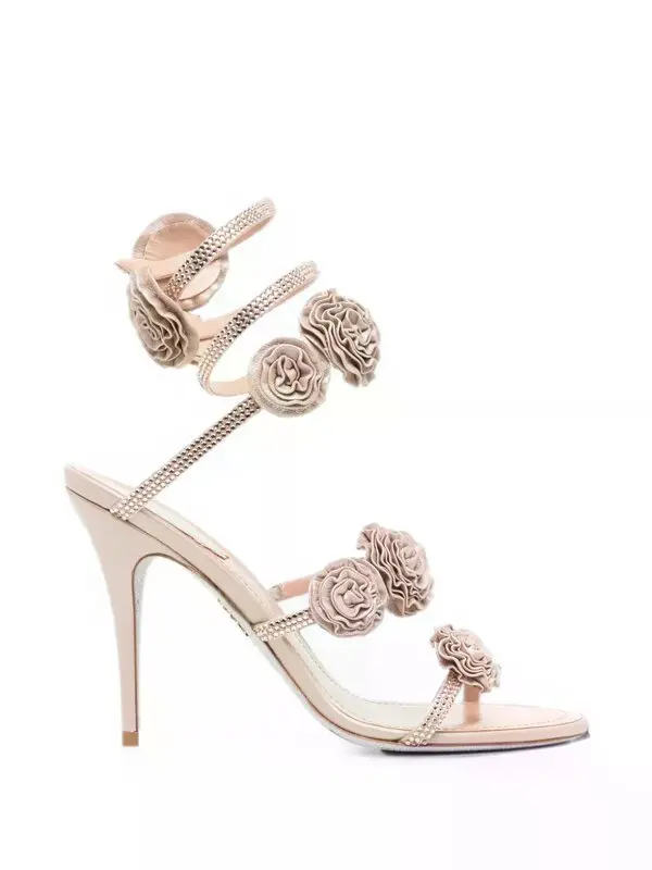 Rene Caovilla Rosalia Floral-applique Sandals - Neutrals