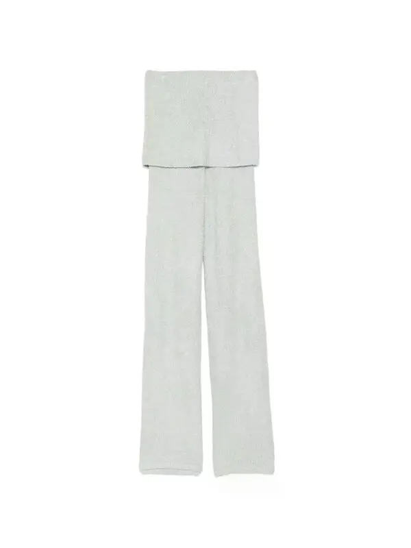 AYA MUSE Foldover-waist Bouclé-knit Trousers