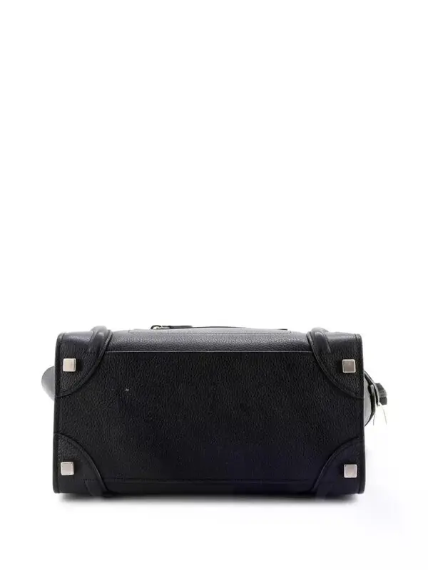 Celine Luggage Bag Grainy Leather Micro Tote Bag - Black