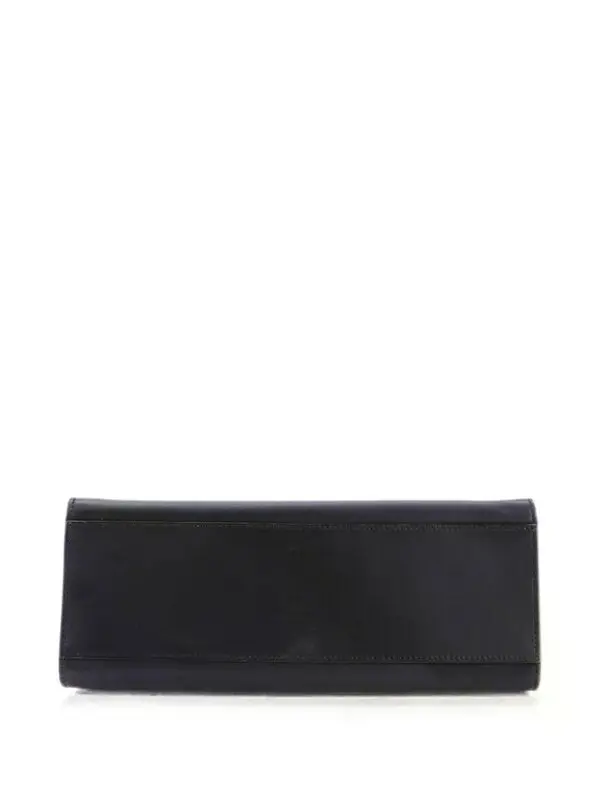 Gucci Bamboo Buckle Tote Leather Small Satchel - Black