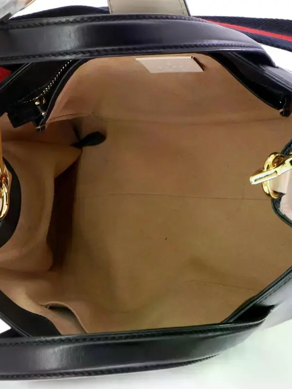 Gucci Bamboo Buckle Tote Leather Small Satchel