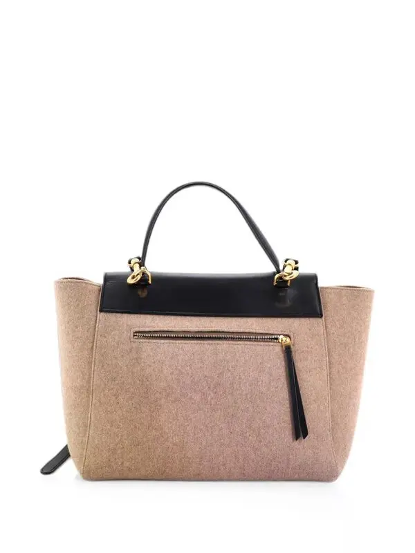 Celine Felt And Leather Mini Satchel - Black