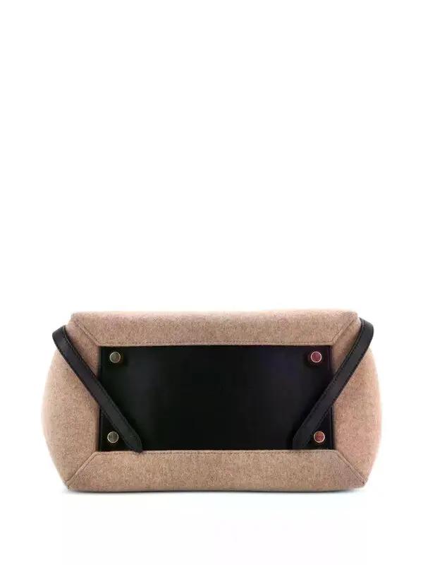 Celine Felt And Leather Mini Satchel - Black