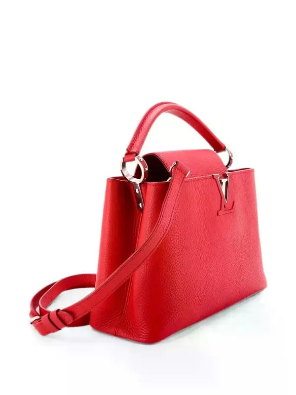 LOUIS VUITTON Capucines Bag Leather Pm Satchel - Red