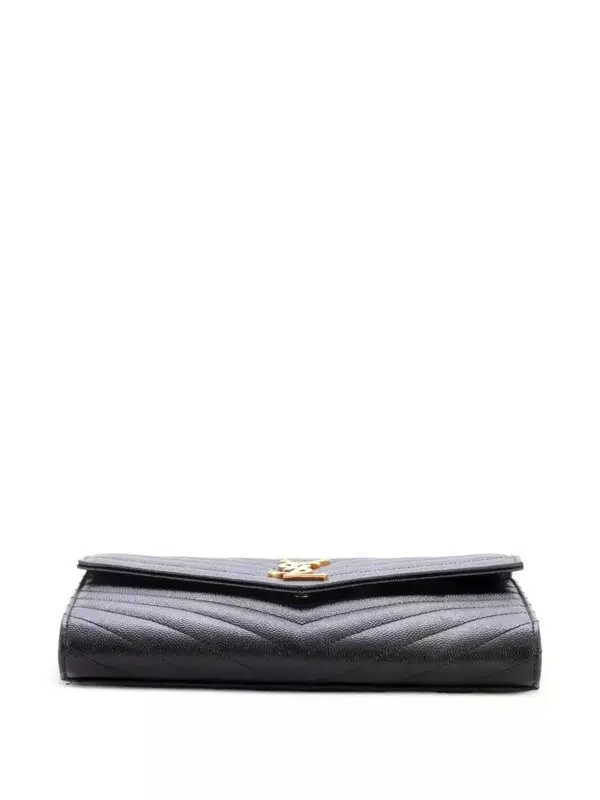 Saint Laurent Monogram Envelope Wristlet Clutch - Black
