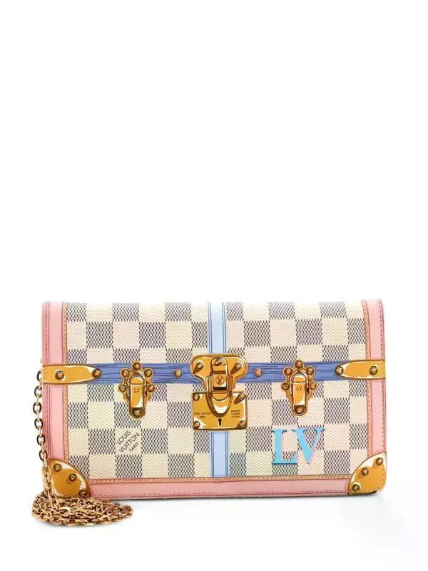 LOUIS VUITTON Limited Edition Damier Summer Trunks Weekend Pochette Clutch Bag - Multicolour