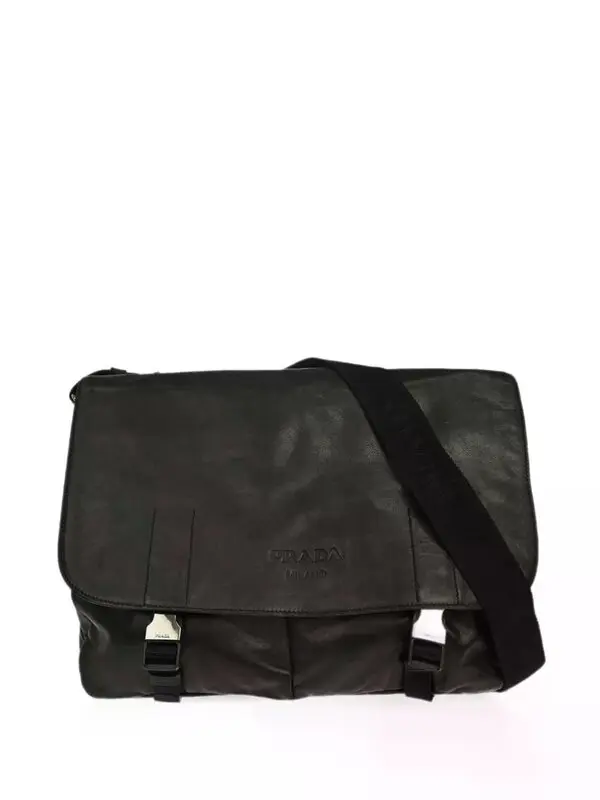 Prada 2010 Buckle-fastening Messenger Bag - Black