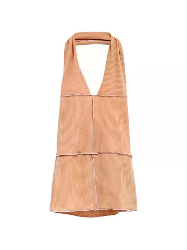 BASERANGE Ribbed-knit Halterneck Top - Neutrals