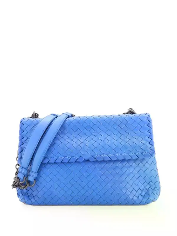 Bottega Veneta Olimpia Intrecciato Nappa Medium Crossbody Bag - Blue
