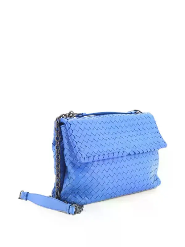 Bottega Veneta Olimpia Intrecciato Nappa Medium Crossbody Bag - Blue