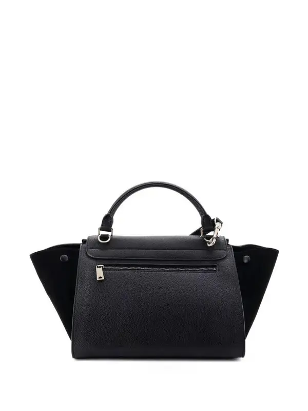 Celine Tricolor Trapeze Bag Leather Small Satchel - Black