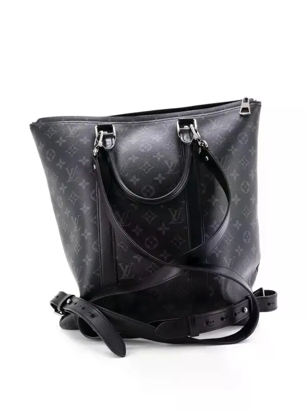 LOUIS VUITTON Monogram Eclipse Canvas Tote Backpack - Black