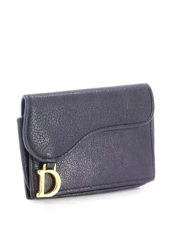 Dior Saddle Lotus Wallet Leather Mini Small Wallets