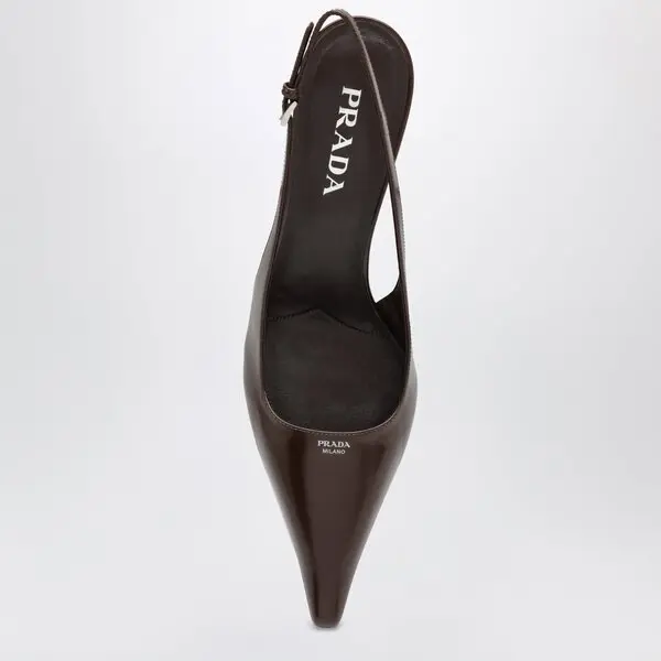 Prada Burnt Leather Slingback Pumps
